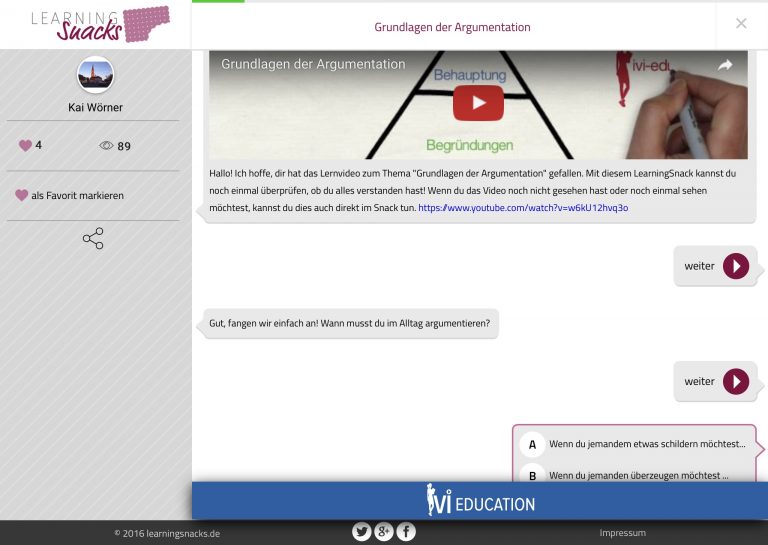 LearningSnacks und Ivi-Education